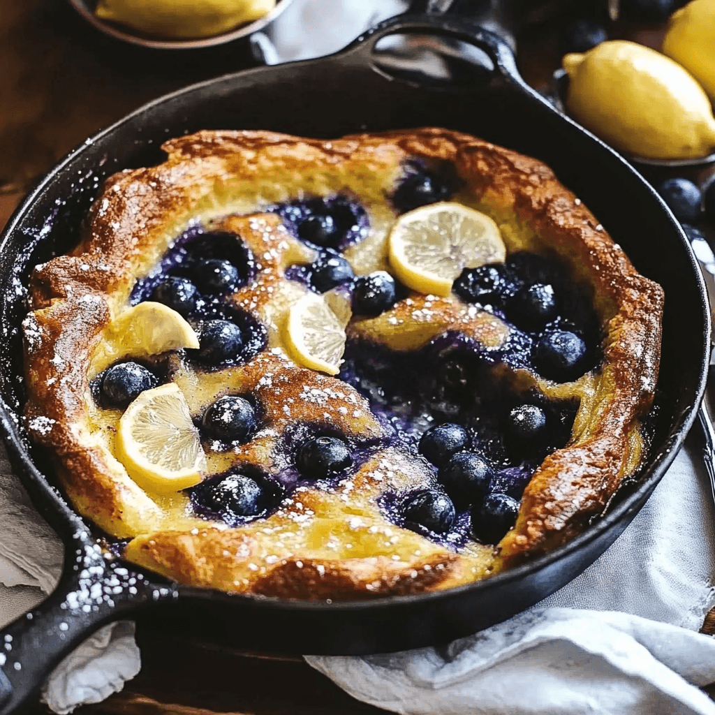 Lemon Blueberry Dutch Baby – Fluffy, Fruity & Irresistible