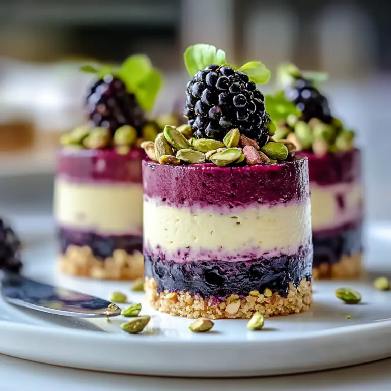 Pistachio & Blackberry Cheesecake Towers